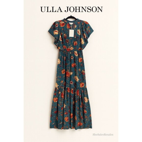 Ulla Johnson | Dresses | Ulla Johnson Ilaria Silk Dress Bluette Floral ...